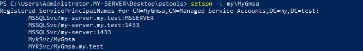 Using a gMSA (or sMSA) Account for the MS SQL Server Database Connection to the Application Server