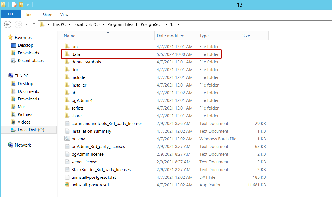 Moving the PostgreSQL Database to Another Computer