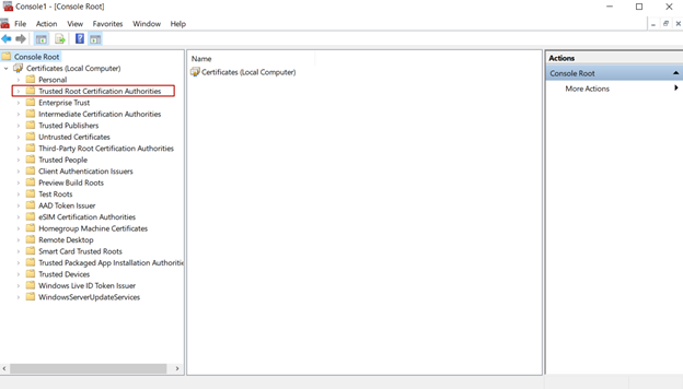 Adding the Self-Signed Certificate to Trusted Root Certification ...
