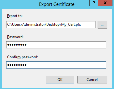 Exporting a Self-Signed Certificate