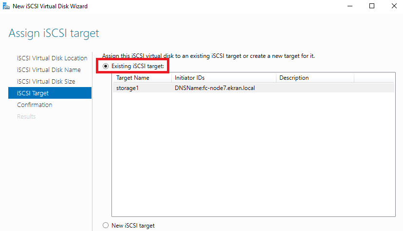 Stage 1. Creating and Configuring iSCSI Virtual Disks
