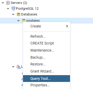 Configuring the PostgreSQL Database