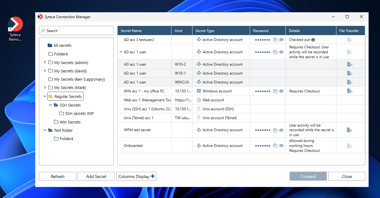 Configuring a Client Computer to Use the Syteca Connection Manager